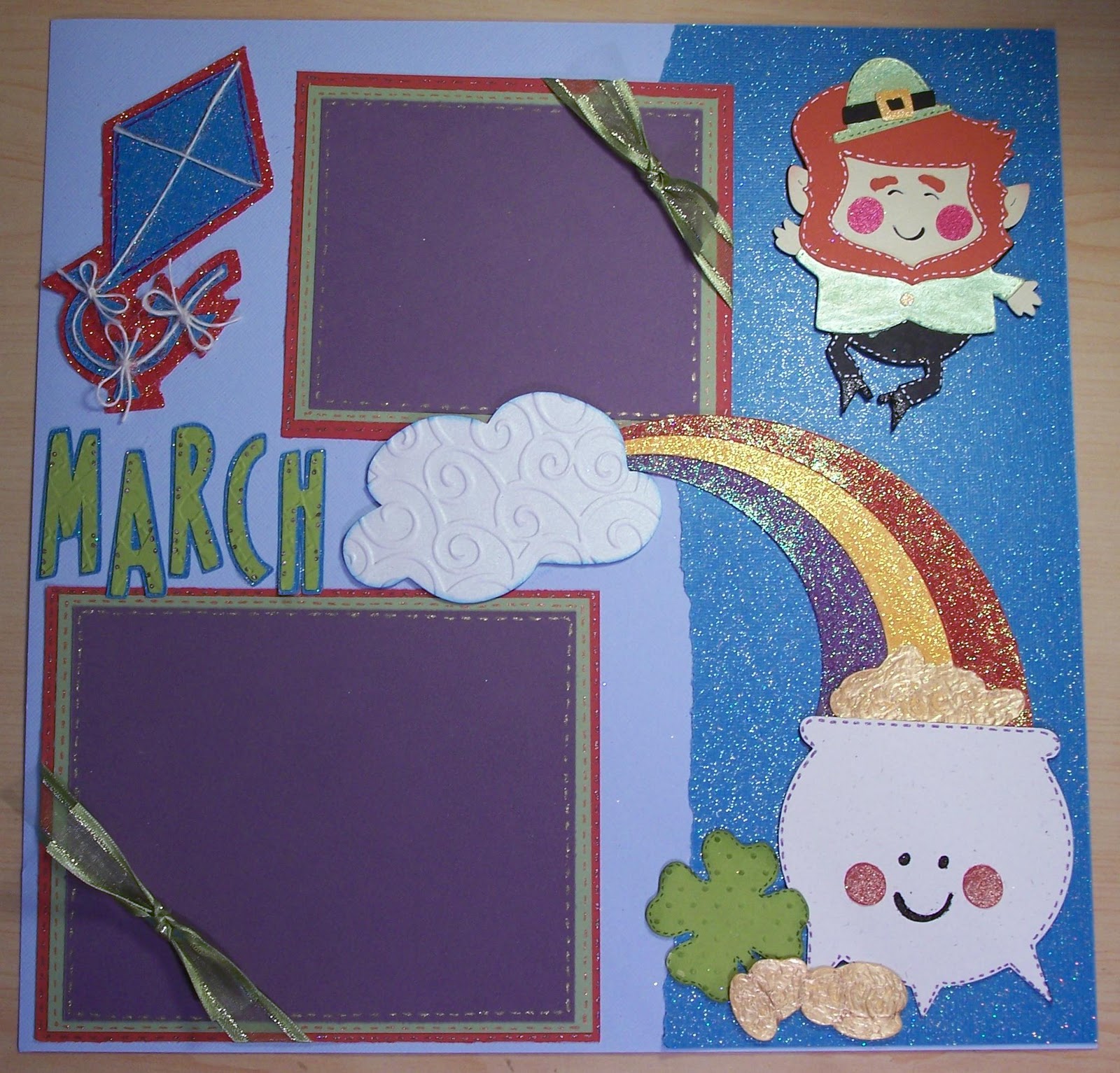 Been There Salvaged That: Month of March Scrapbook Page - Lots of Sparkle