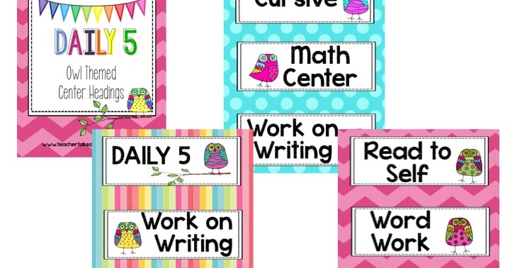 teachertakeaways: Owl Themed Daily 5 Signs