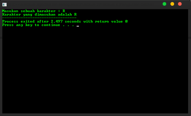 Program Penggunaan Getchar Operasi Input Output C C Cahyasmara