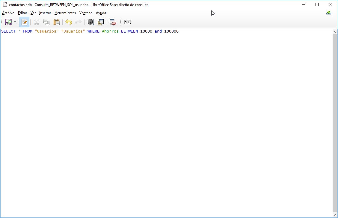 selección entre valores con SQL en LibreOffice Base (VIII ...