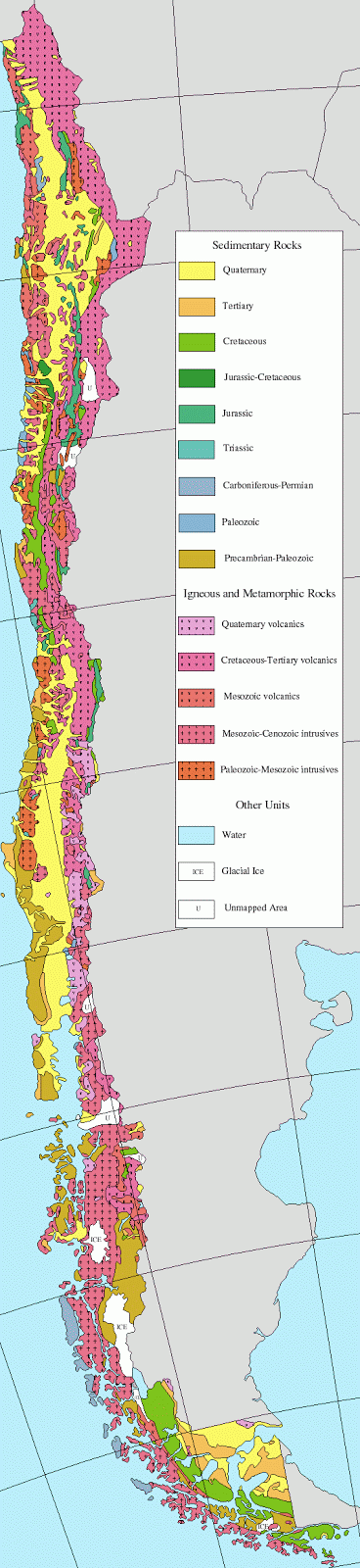 Chile in a Great subduction place.: Chilean mining in spanish
