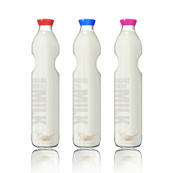 The tall boy milk bottle designs by New York designer Paul Gonzalez