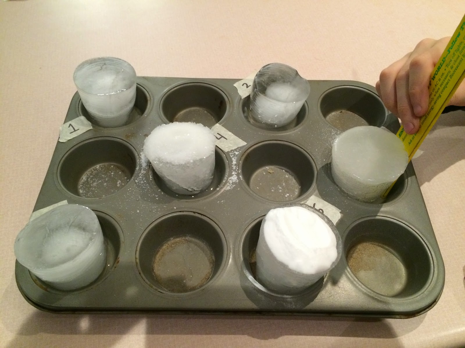 wendy will ramble...: Isaac's Science Experiment - Melting Ice Race