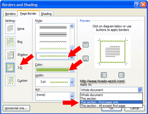 How to add a border in word for a first page only | How to Word