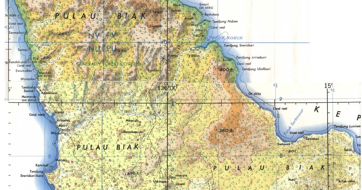 TAKJUB INDONESIA: Peta Topografi Biak skala 250k