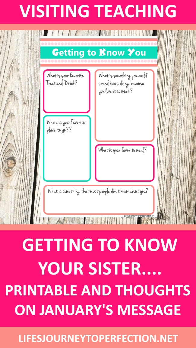 Life's Journey To Perfection: Relief Society Visiting Teaching Message ...