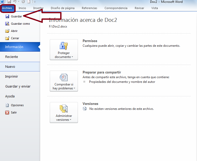 PROCESADOR DE TEXTOS WORD: GUARDAR Y GUARDAR COMO