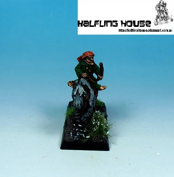 Halfling House: Legless, mounted halfling ranger