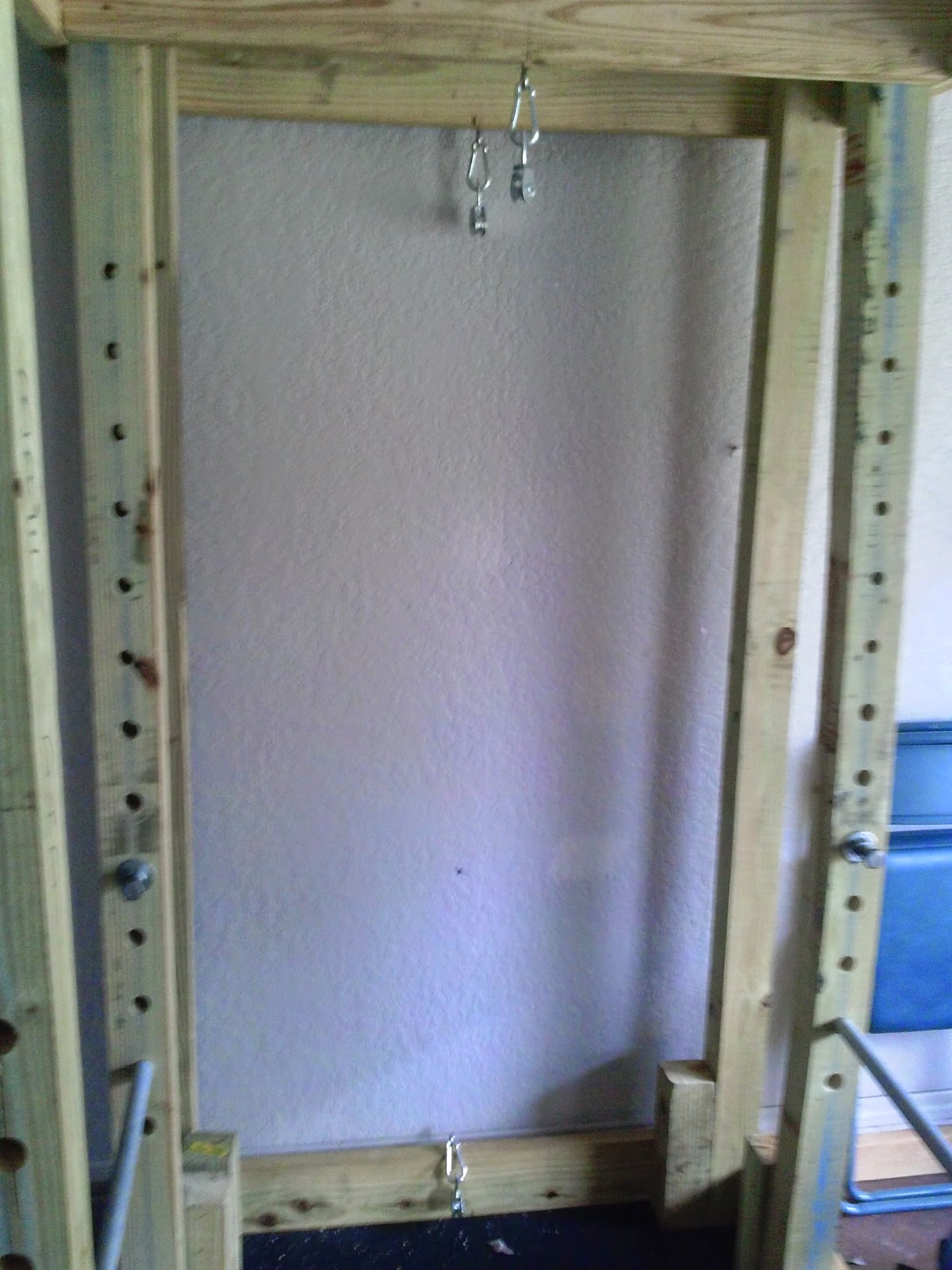 Homemade Wooden Power Rack/Power Cage : Cable Row Addition