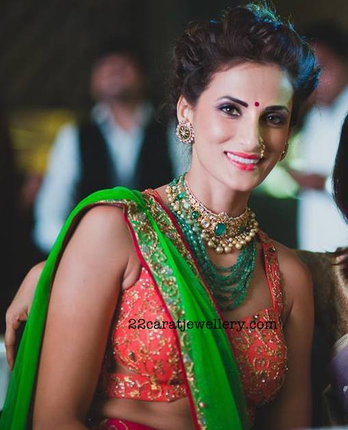 Shilpa Reddy Emerald Kundan Set - Jewellery Designs