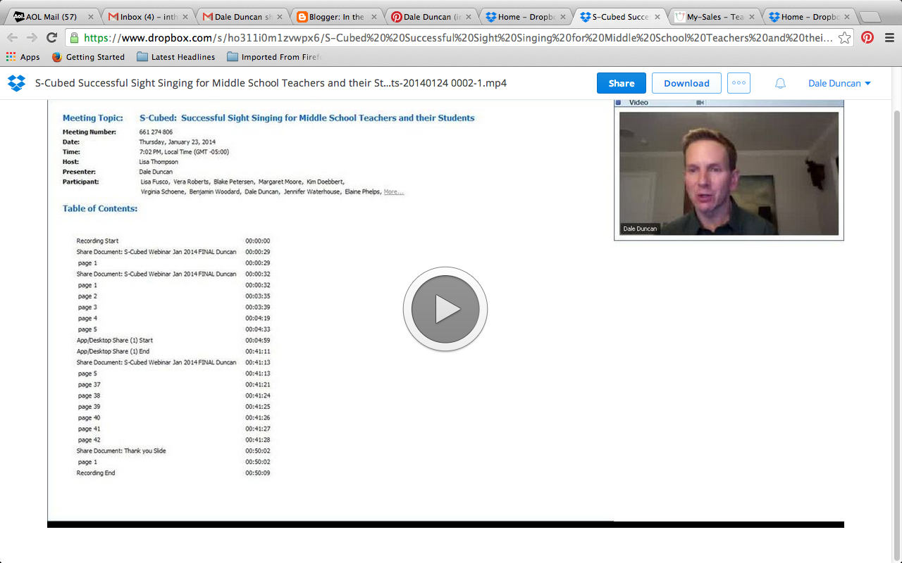 Link to Free NAFME Sight Singing Webinar | In the Middle With Mr D