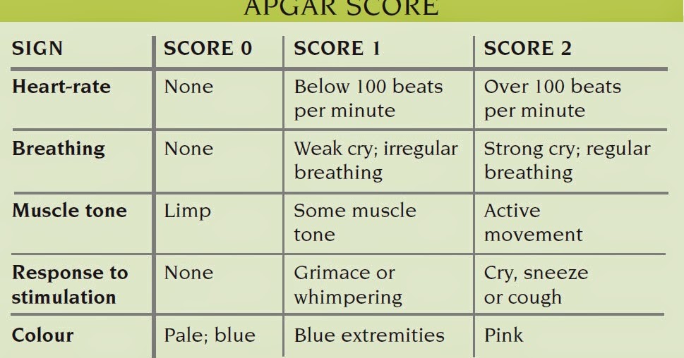 Apgar Score Chart