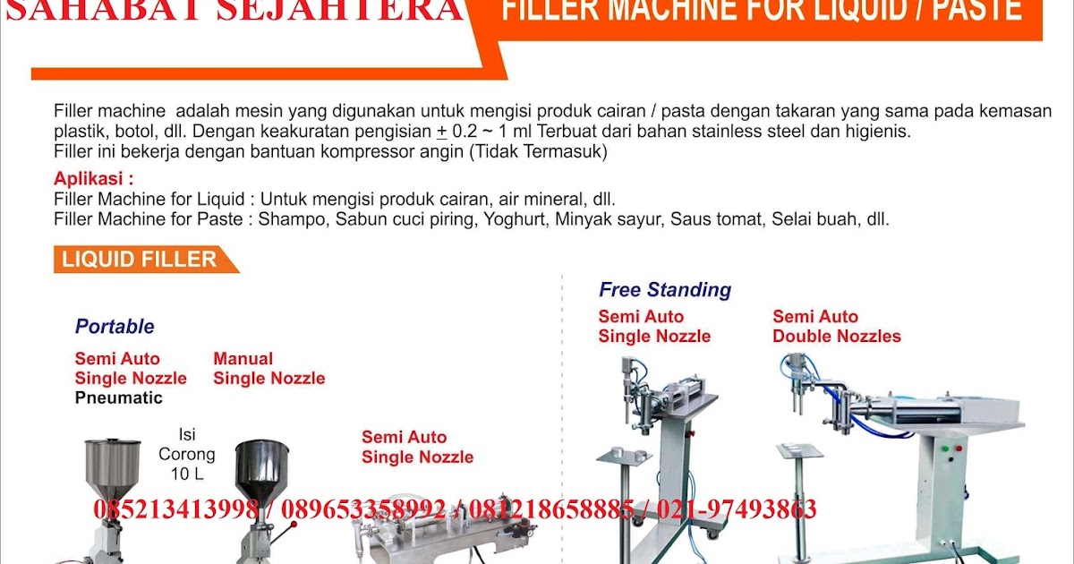 FILLER MACHINE FOR LIQUID / PASTE - Toko Alat Madiun
