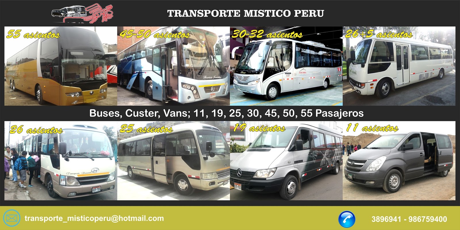 TRANSPORTE TURISTICO Y ALQUILER DE BUSES, MINI BUSES, COASTERS Y VANS ...
