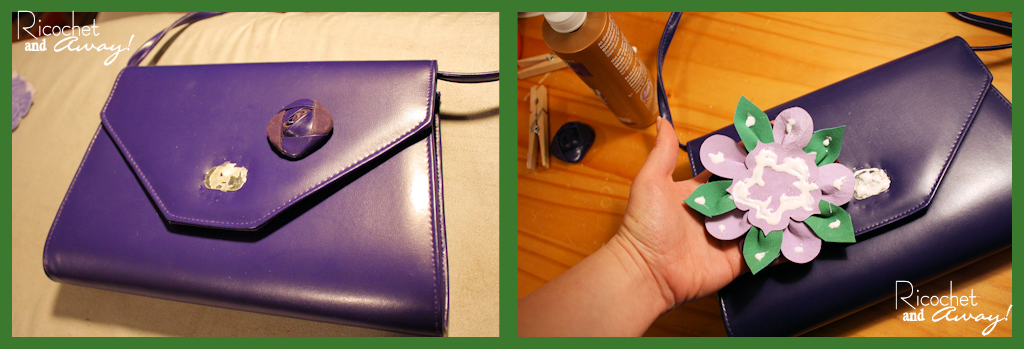 The original button popped right off and I glued the suede flower right ...