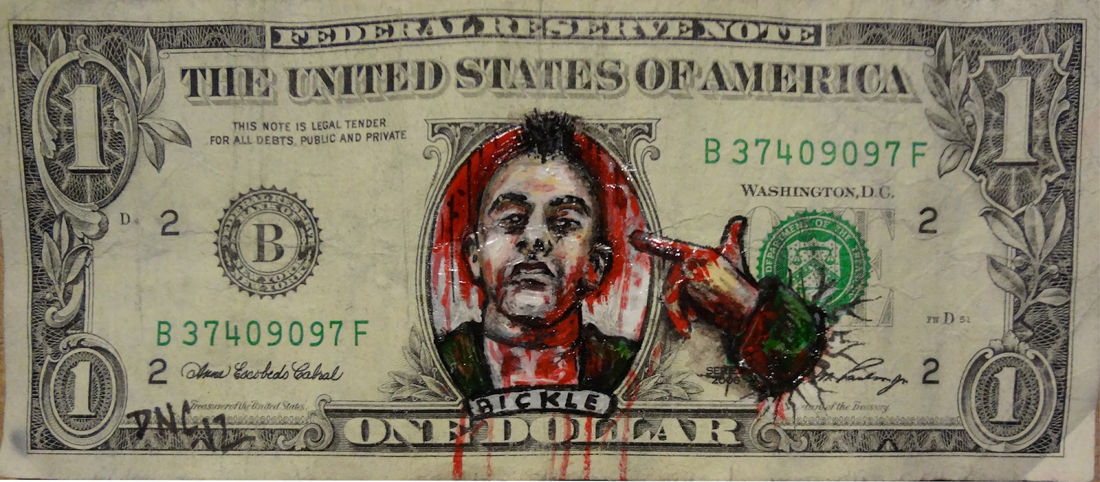 The Art of Donovan Clark: Money art 5. Painting on dollars