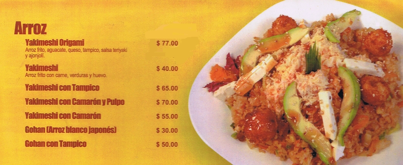 ORIGAMI EXPRESS: MENU