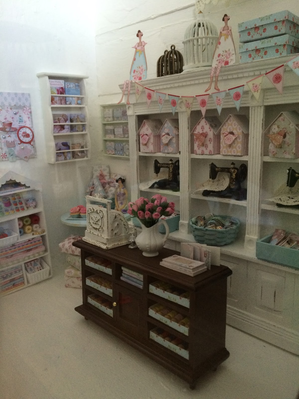 Baking In Miniature: 1:12 Scale Tilda Shop & 1:6 Scale Sewing Room