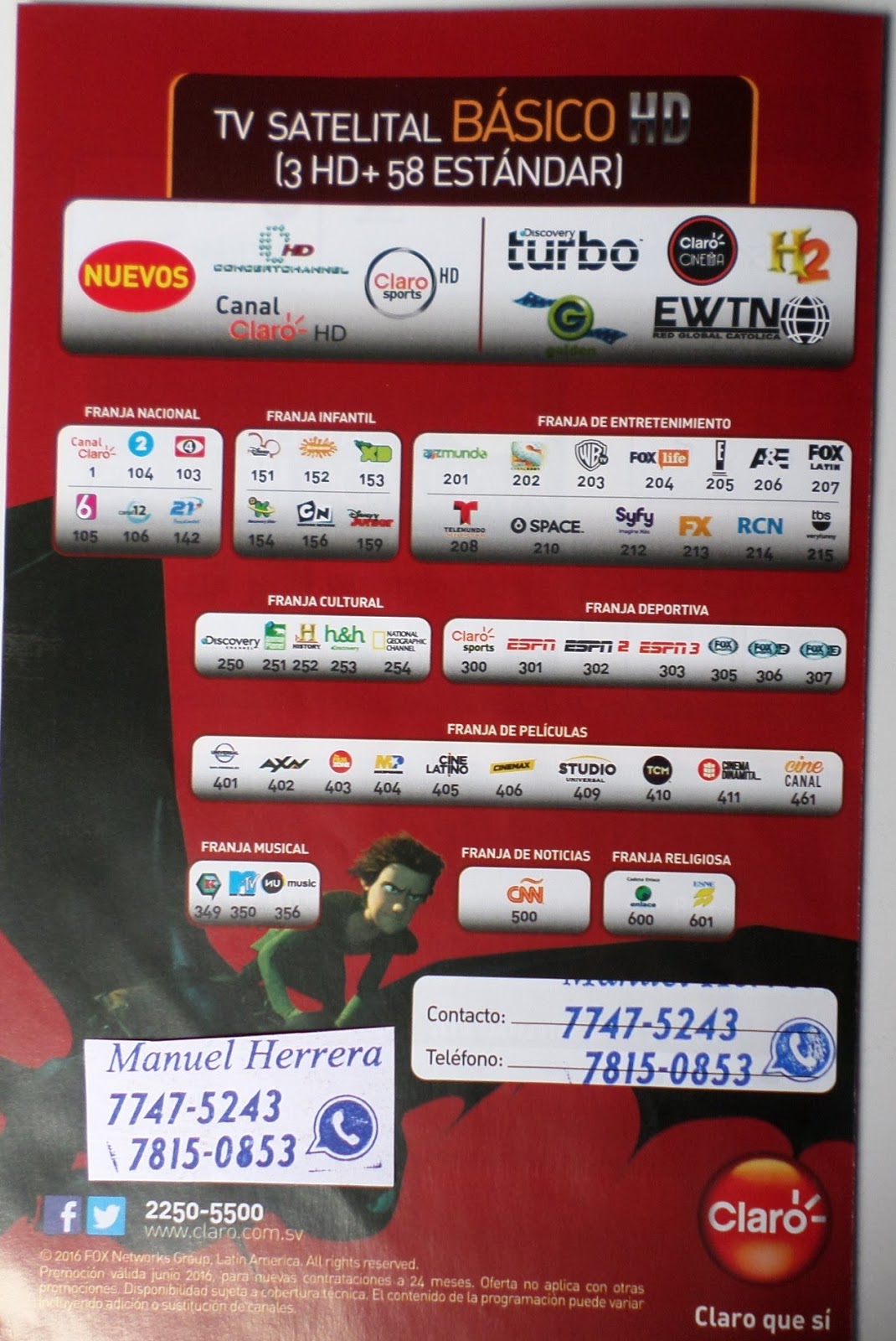 Plan de Celular, TV Cable e Internet Residencial Claro.: TV Satelital HD