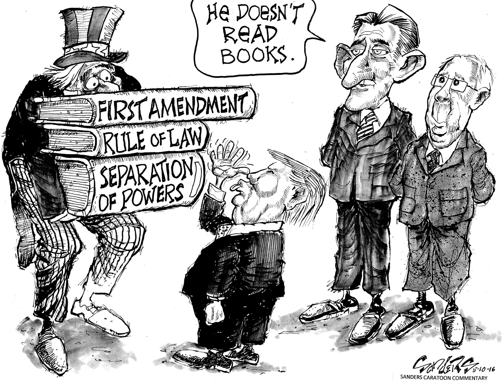 Sanders cartoon/commentary