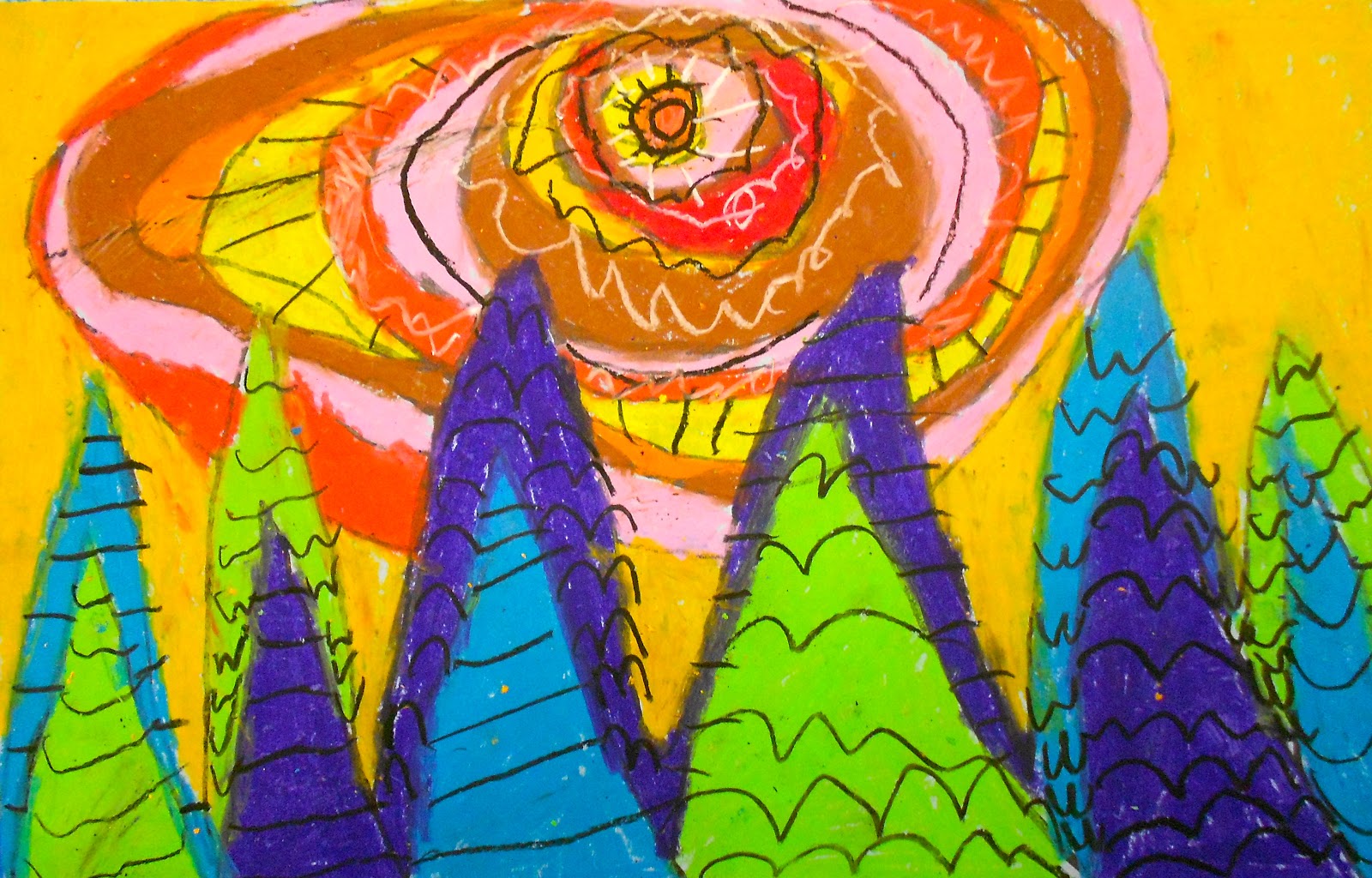 Art. Eat. Tie Dye. Repeat.: 2nd Grade Warm and Cool Color Mountain ...