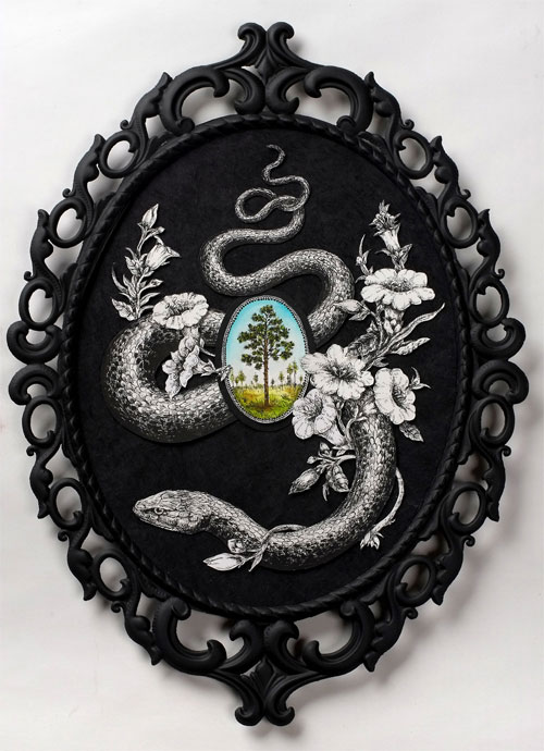 My Owl Barn: 3 Dimensional Artwork by Laura Bell