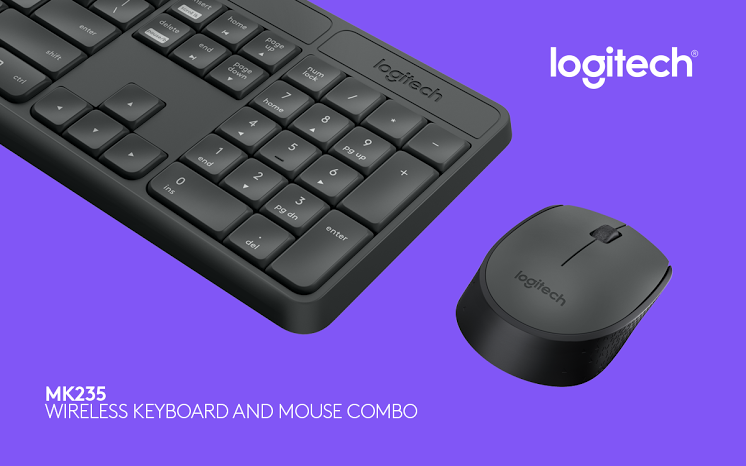 Logitech MK235 Wireless Keyboard and Logitech M171 Wireless Mouse Combo ...