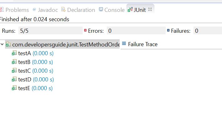 JUnit 4 Test Execution Order Example JUnit 4 Test Execution Order Example