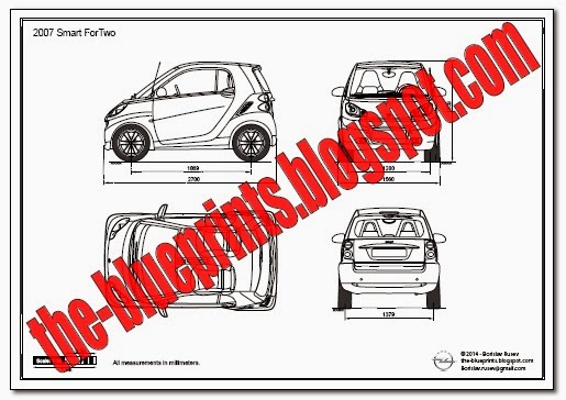 Vector Blueprints - Cars, Trucks, Busses and others: Smart - Vector ...