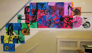 My Blue Art Room: 5th grade positive/negative bicycles