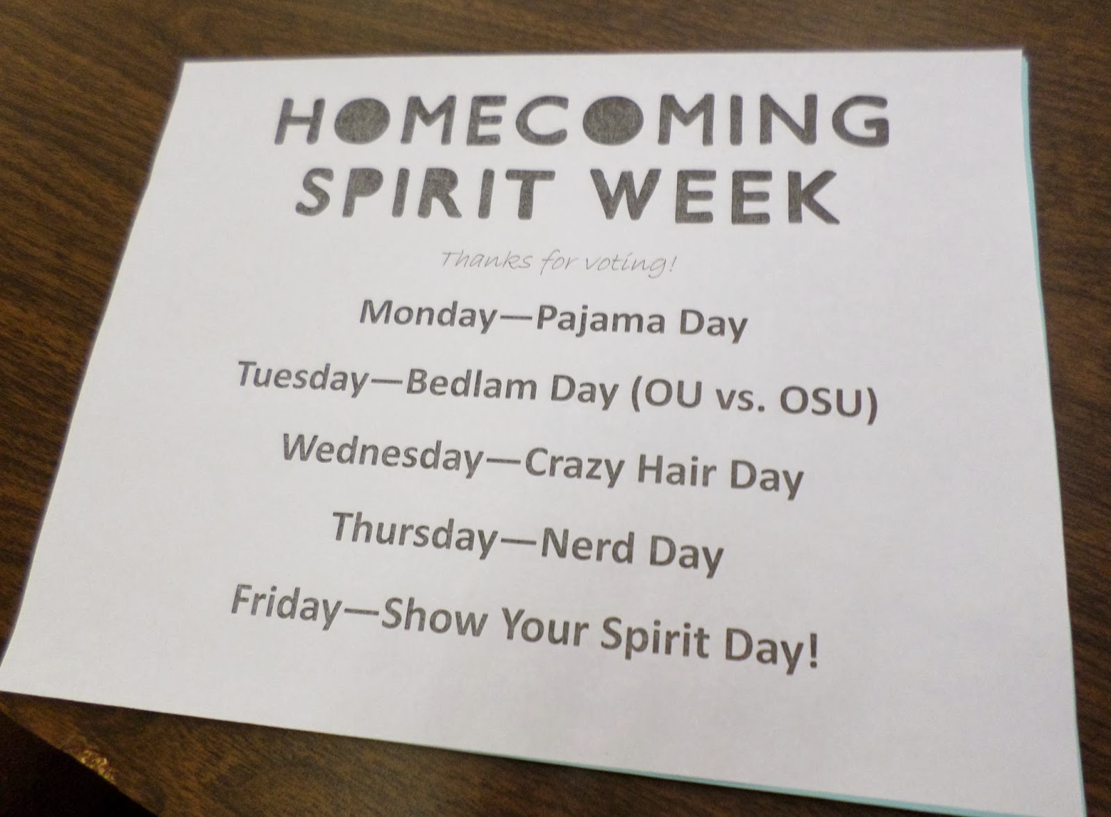 Spirit Week Sayings