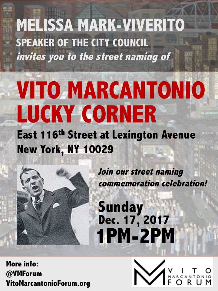 Marcantoniana: The Vito Marcantonio Lucky Corner