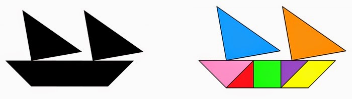 Rosearts- Atividades para imprimir: Tangram- Diferentes figuras com sombra