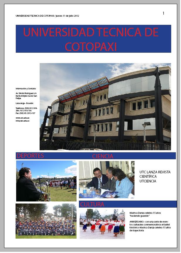 Javier Salazar: Diseño revista utc