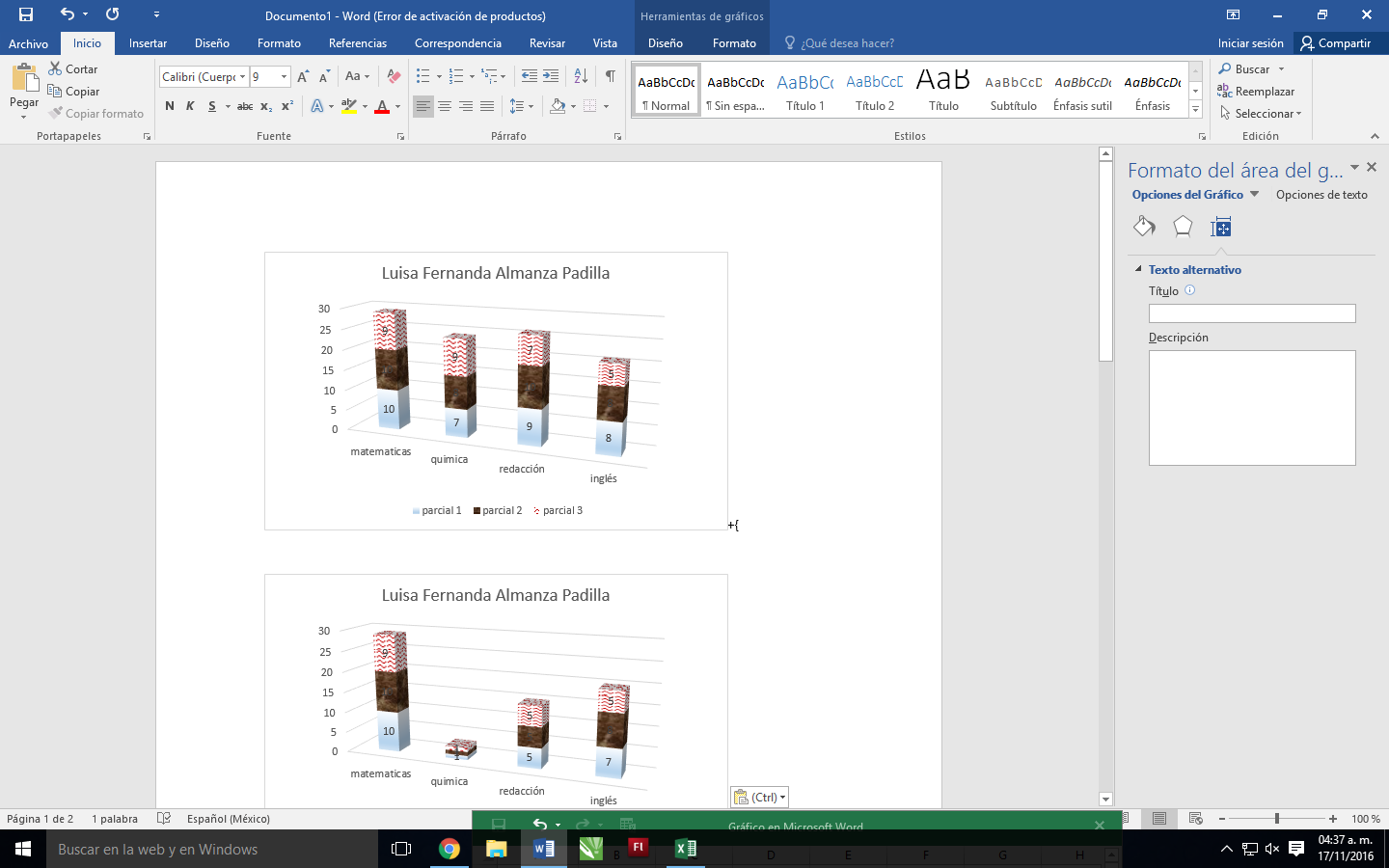 Fernanda Almanza : como crear un gráfico de word