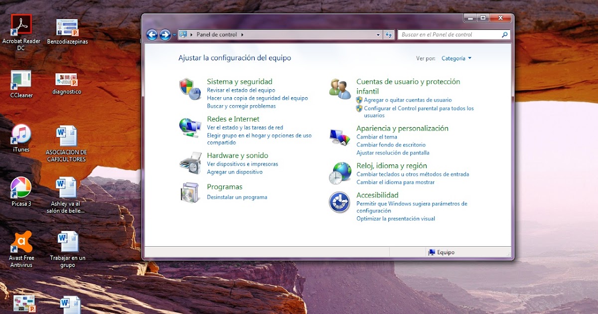 Informática Aplicada I Wander Caceres: Panel de Control, Windows 7 (Sistemas y seguridad)