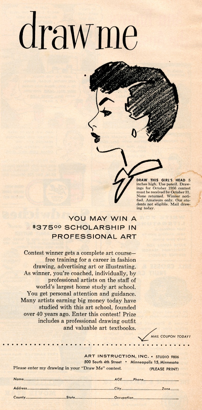 Mitch O'Connell: "Draw Me!" The Classic Ads of Art Instruction Inc.!