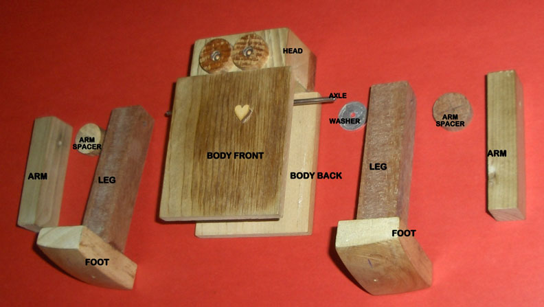 Walking Wooden Robot