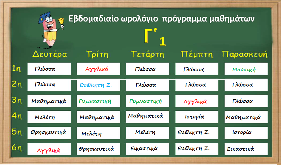 ΩΡΟΛΟΓΙΟ ΠΡΟΓΡΑΜΜΑ Γ΄1 2014-2015 ~ ΑΤΛΑΝΤΕΣ