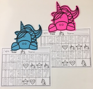 Unicorn Number Trace and Clip Cards ~ Preschool Printables