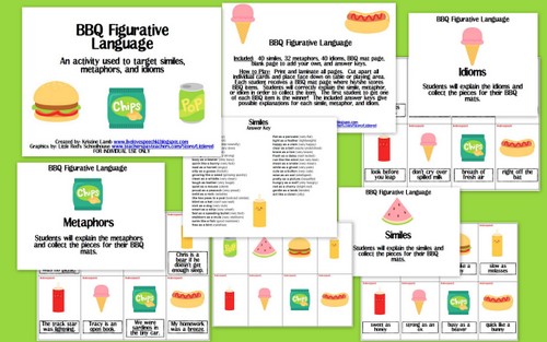 Live Love Speech: BBQ Figurative Language {NEW} Activity