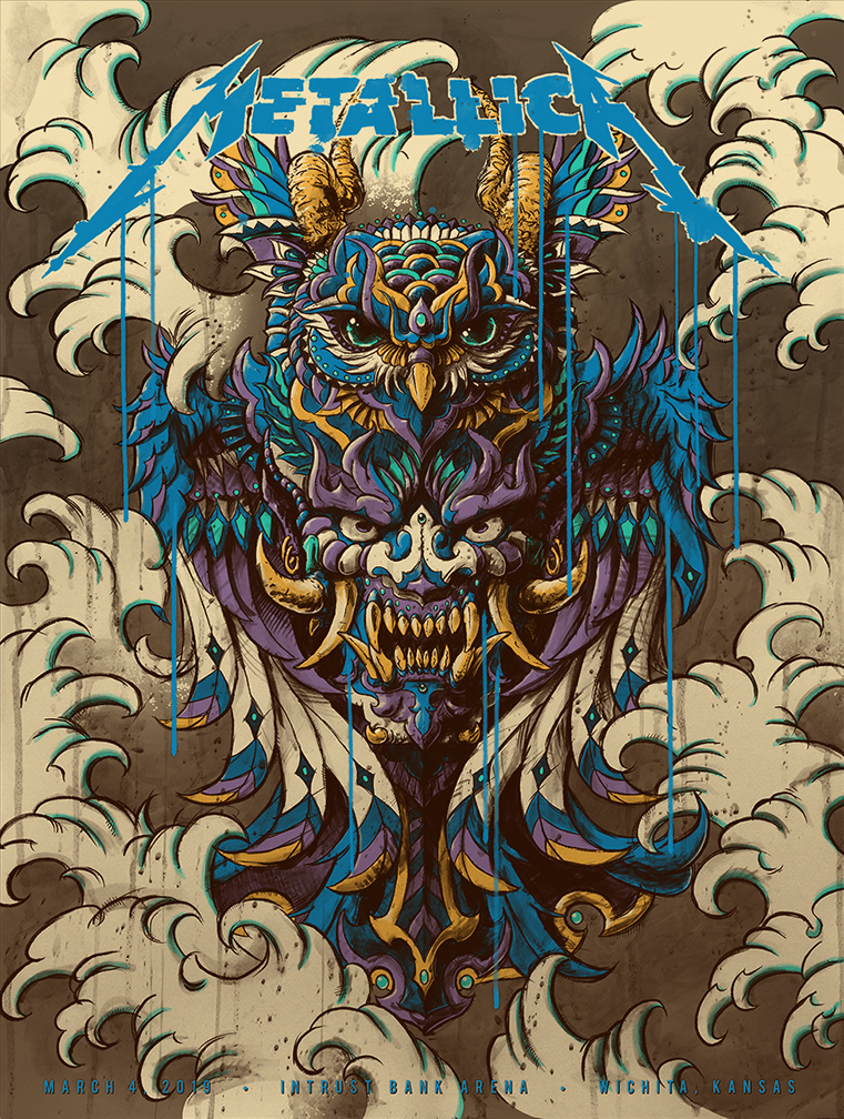 INSIDE THE ROCK POSTER FRAME BLOG: Metallica Wichita Prints By BioWorkz ...