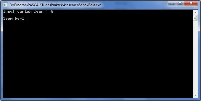 Membuat Contoh Program Klasemen Sepak Bola dengan PASCAL