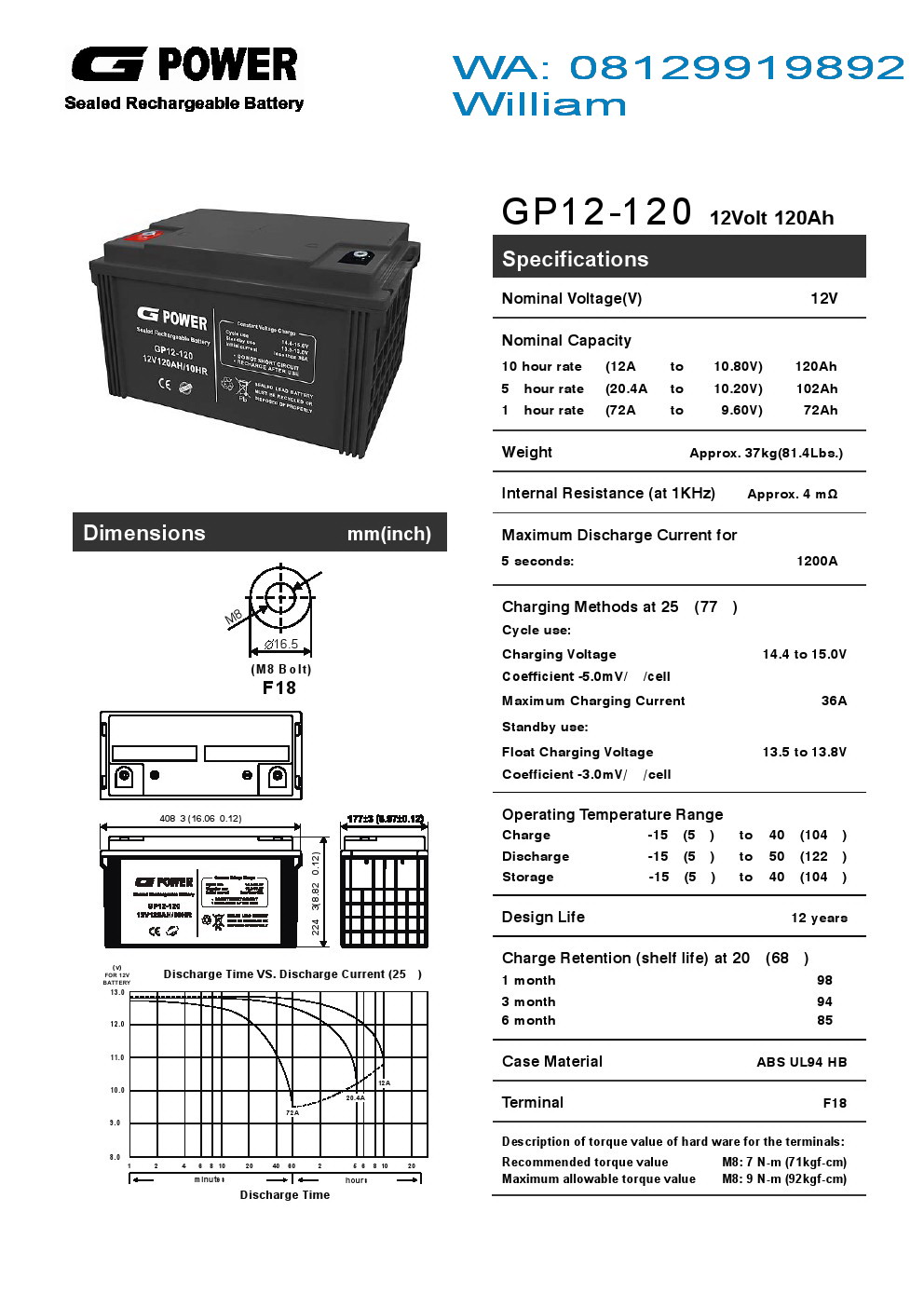 "G POWER" BATERRY UPS MURAH !!! ~ Battery Telecommunication Murah