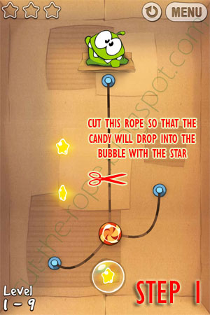 Cut The Rope Walkthrough: Cardboard Box Level 9