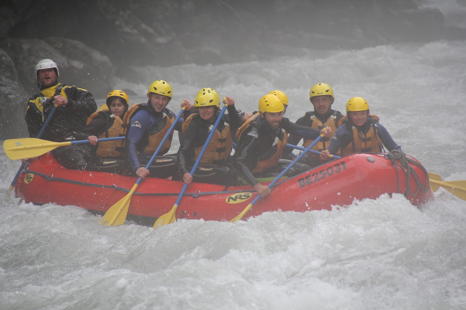 White Water Rafting In The Glacial River Of Interlaken, Switzerland