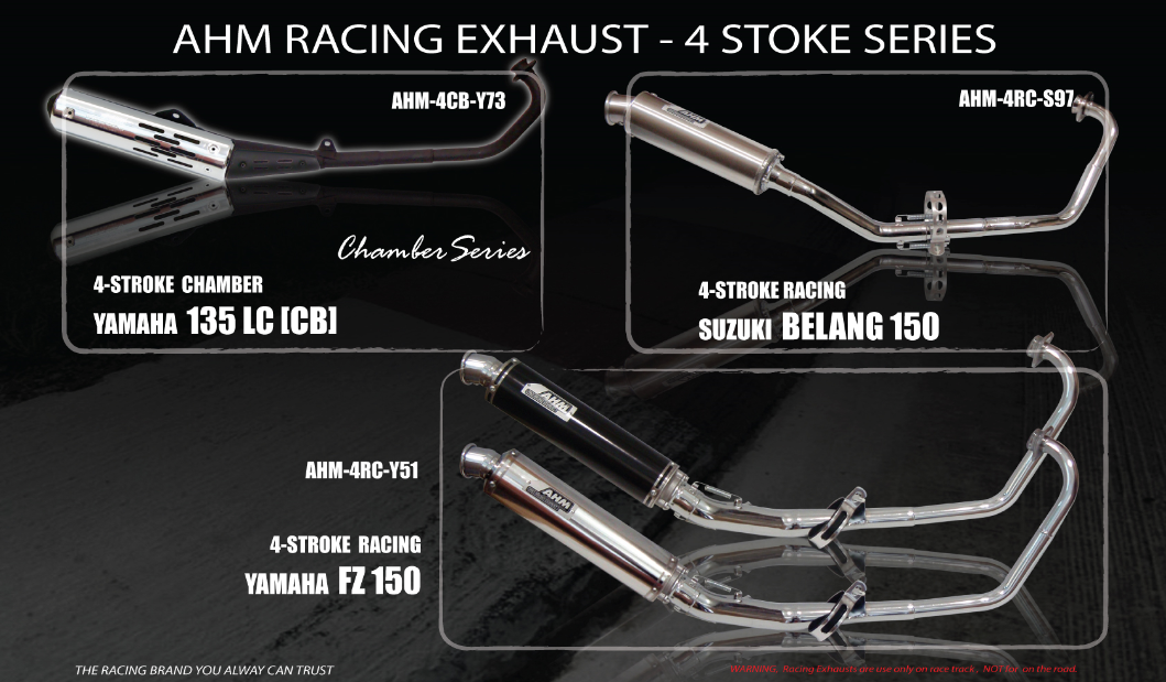 AHM RACING EXHAUST 4 STROKE RC SERIES ( METAL ) ~ PALEX MOTOR PARTS ...