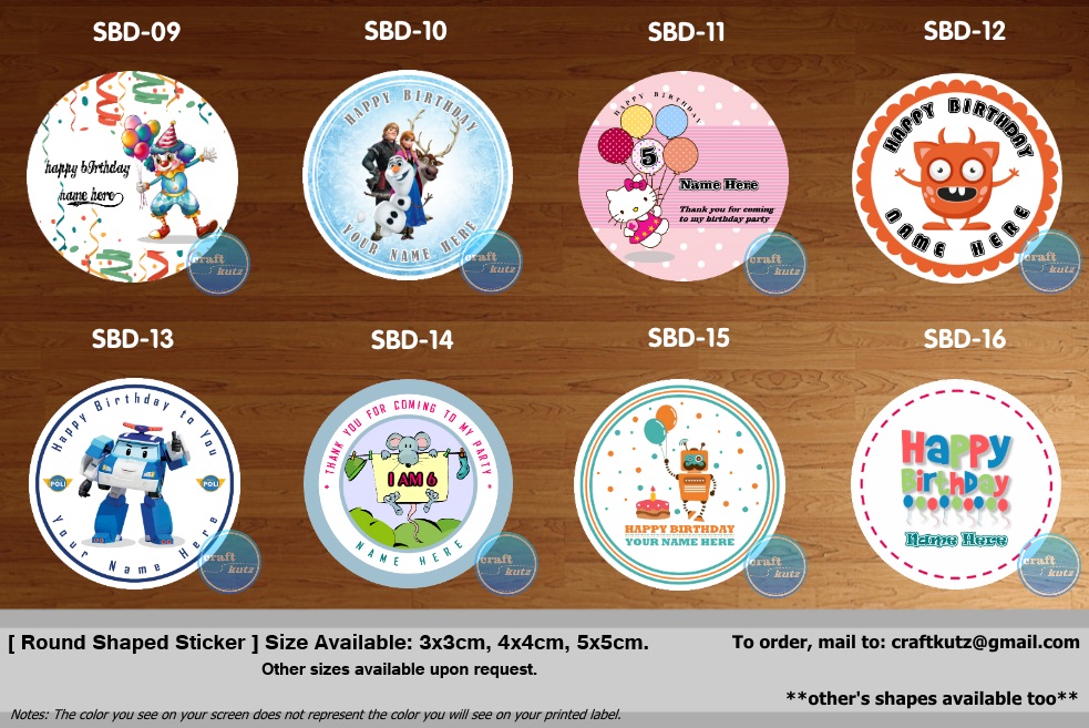 Birthday Sticker Series FREE Design/Template ~ Craft Kutz