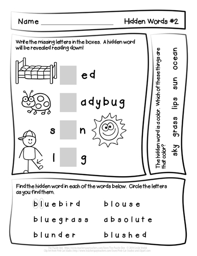 The Puzzle Den: Hidden Words