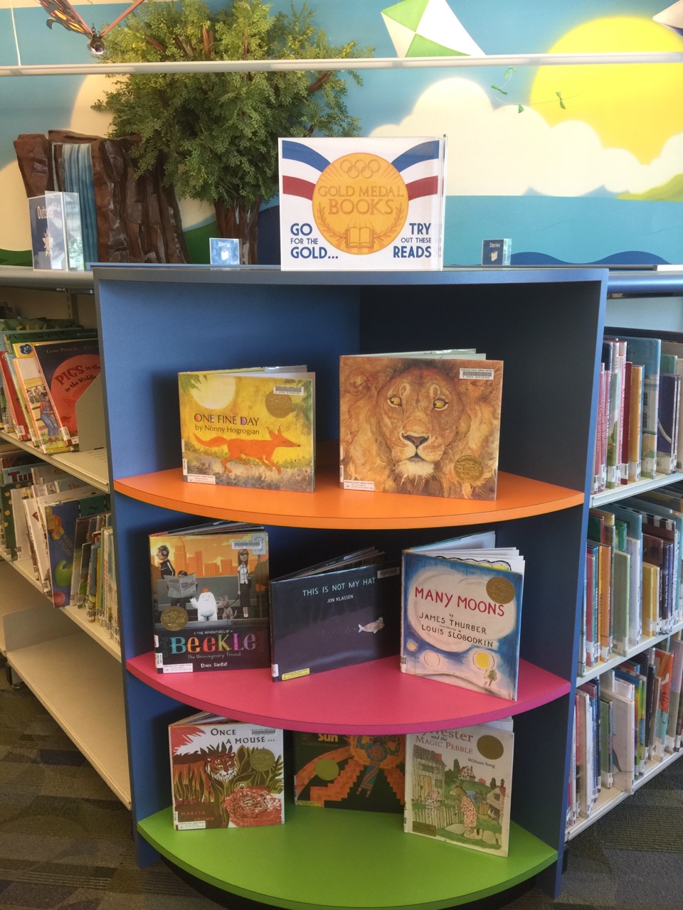 Literary Hoots: "Gold Medal Books" Olympics Library Display